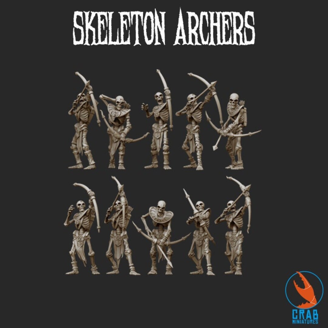 Skeleton Archers | 32mm Scale | Pharaoh’s Legacy: Undead Army | Crab ...