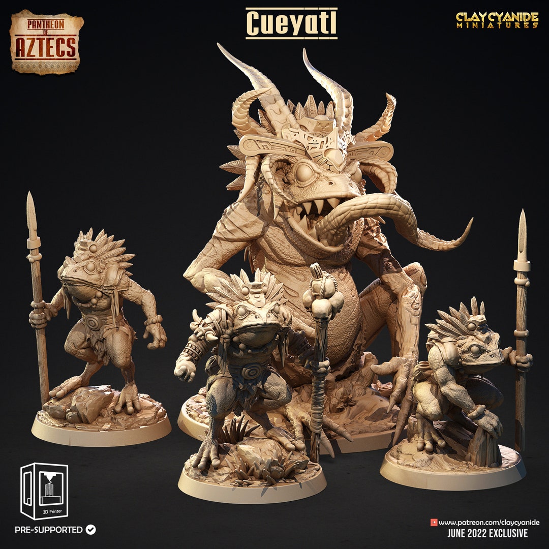 Cueyatl | 32mm Scale | Pantheon of Aztecs | Clay Cyanide Miniatures - Etsy