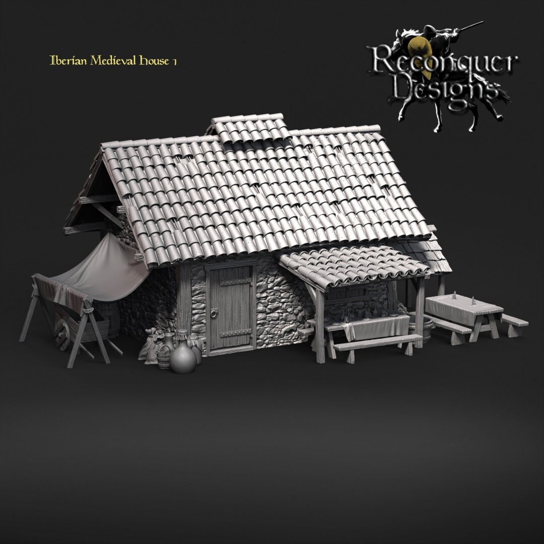 Iberian Medieval House 1 | 28mm Scale | Reconquer Designs - Etsy UK