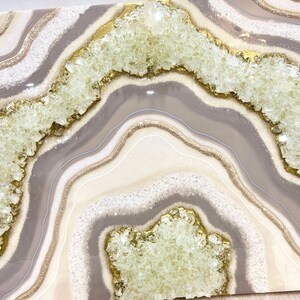 Custom Grey Resin Geode Wall Art | Epoxy Resin Painting | Crystal Geode ...