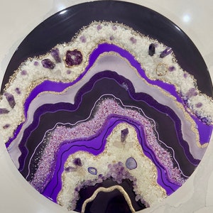 Amethyst Geode Wall Art| Epoxy Resin Painting| Crystal Resin Wall Art ...