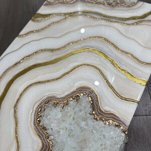 Custom Gold Epoxy Resin Geode Wall Art Crystal Resin Painting Geode ...