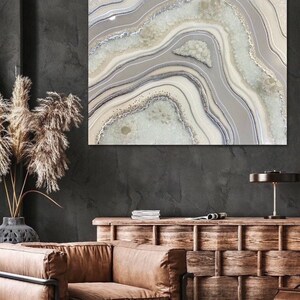 Custom Silver Resin Geode Wall Art crystal Resin Painting Epoxy Resin ...