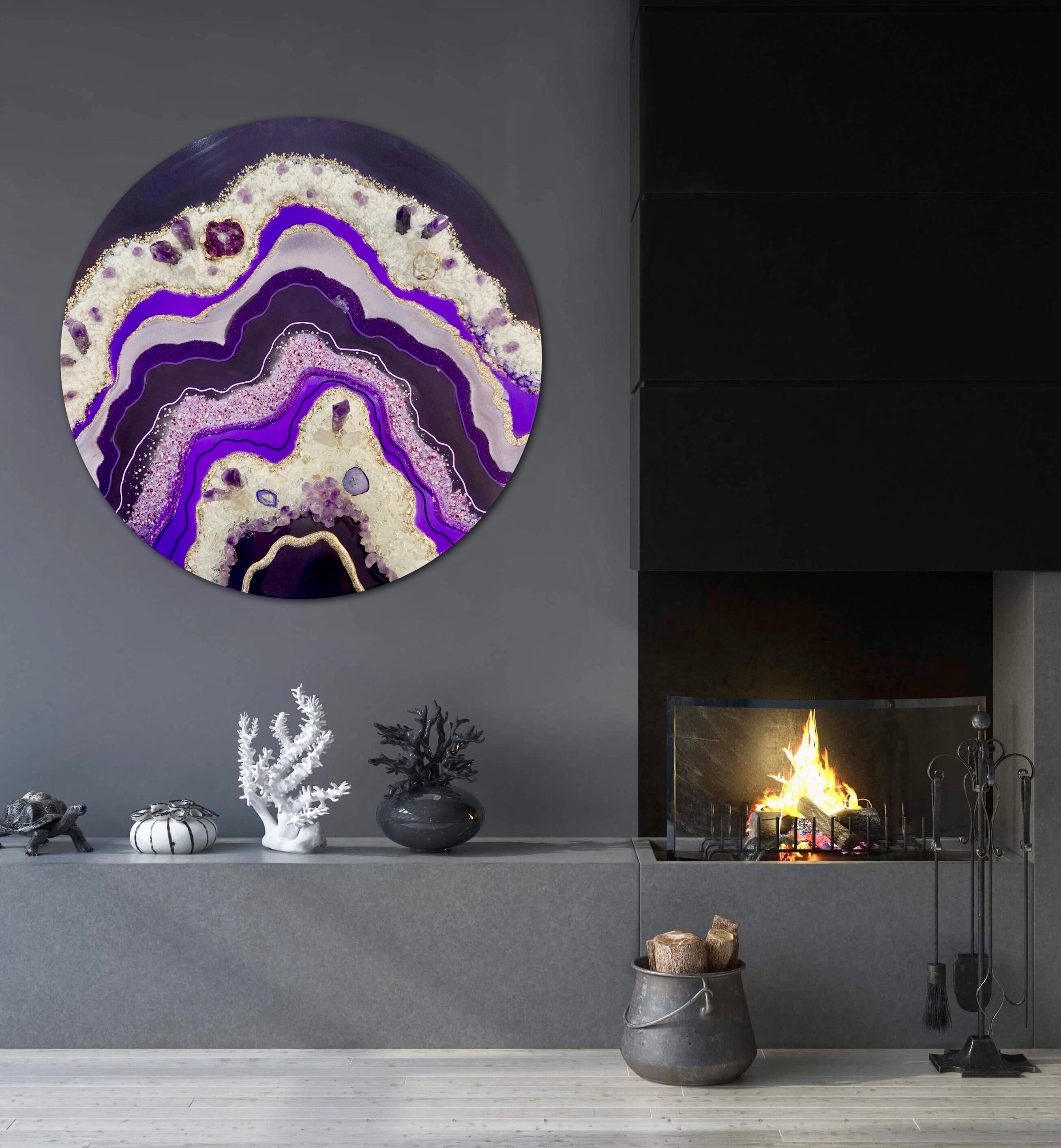 Amethyst Geode Wall Art| Epoxy Resin Painting| Crystal Resin Wall Art ...