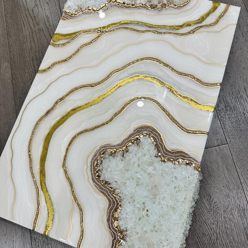 Silver and Gold Resin Painting - Etsy