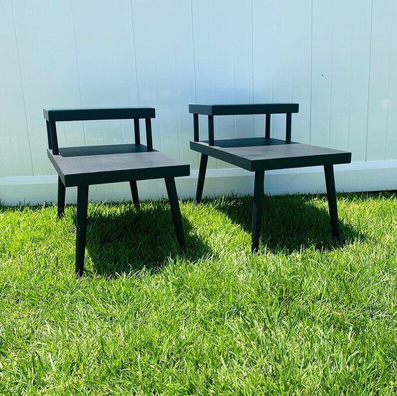Vintage Mid Century Modern Tables pair - Etsy