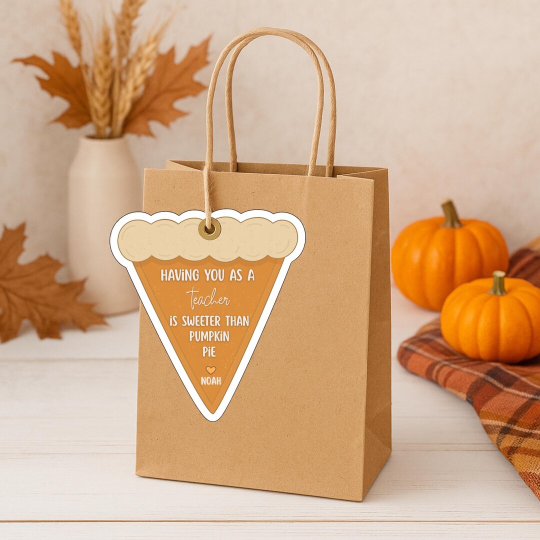 Pumpkin Pie Gift Tag | Fall Gift Tag | Thanksgiving Gift Tag | Gift Tag ...