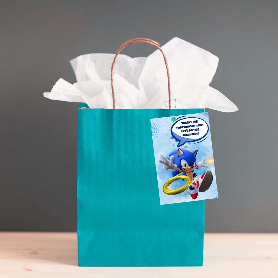 Sonic Thank You Gift Tag / Sticker - Etsy