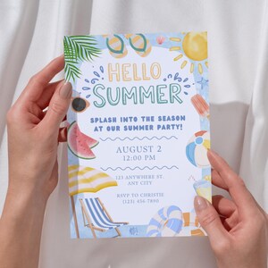 Hello Summer Party Invitation | Welcome to Summer Invite | Pool Party ...