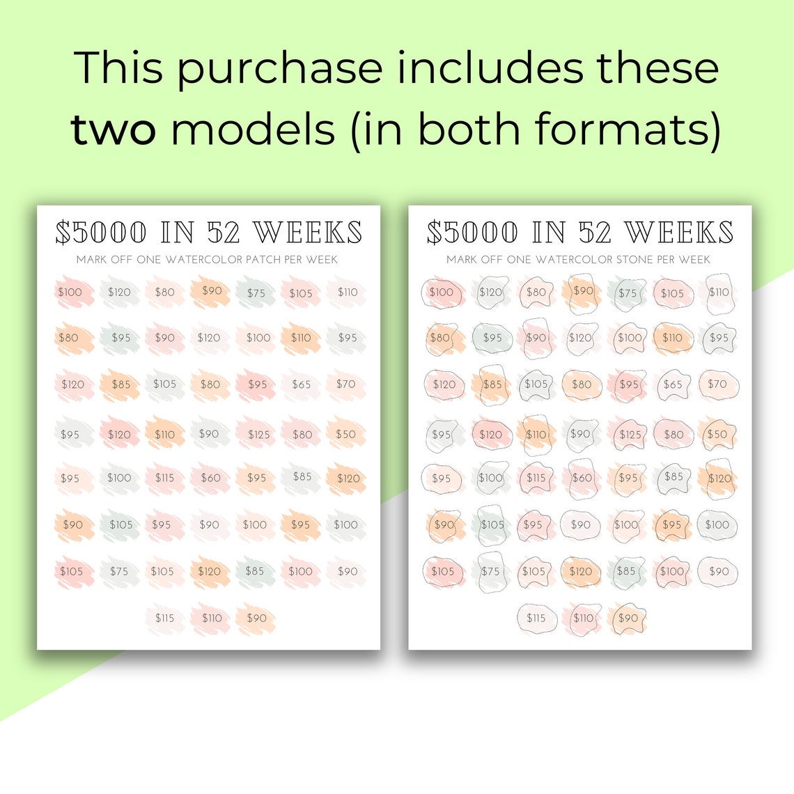 5K Money Saving Challenge Printable Savings Tracker 52 Week - Etsy Canada