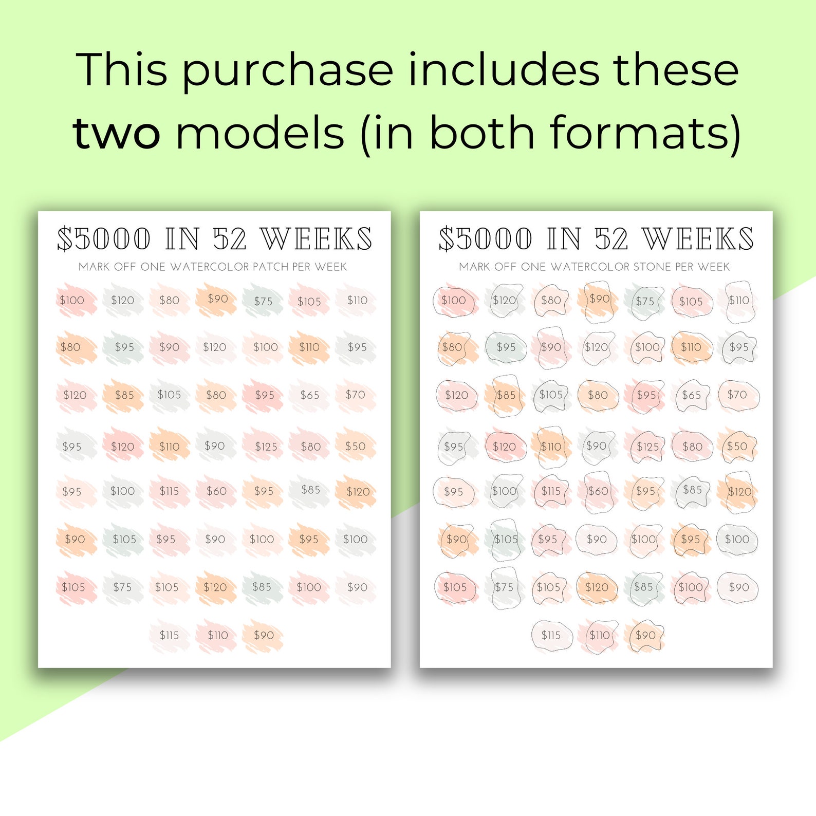 5K Money Saving Challenge Printable Savings Tracker 52 Week - Etsy Canada