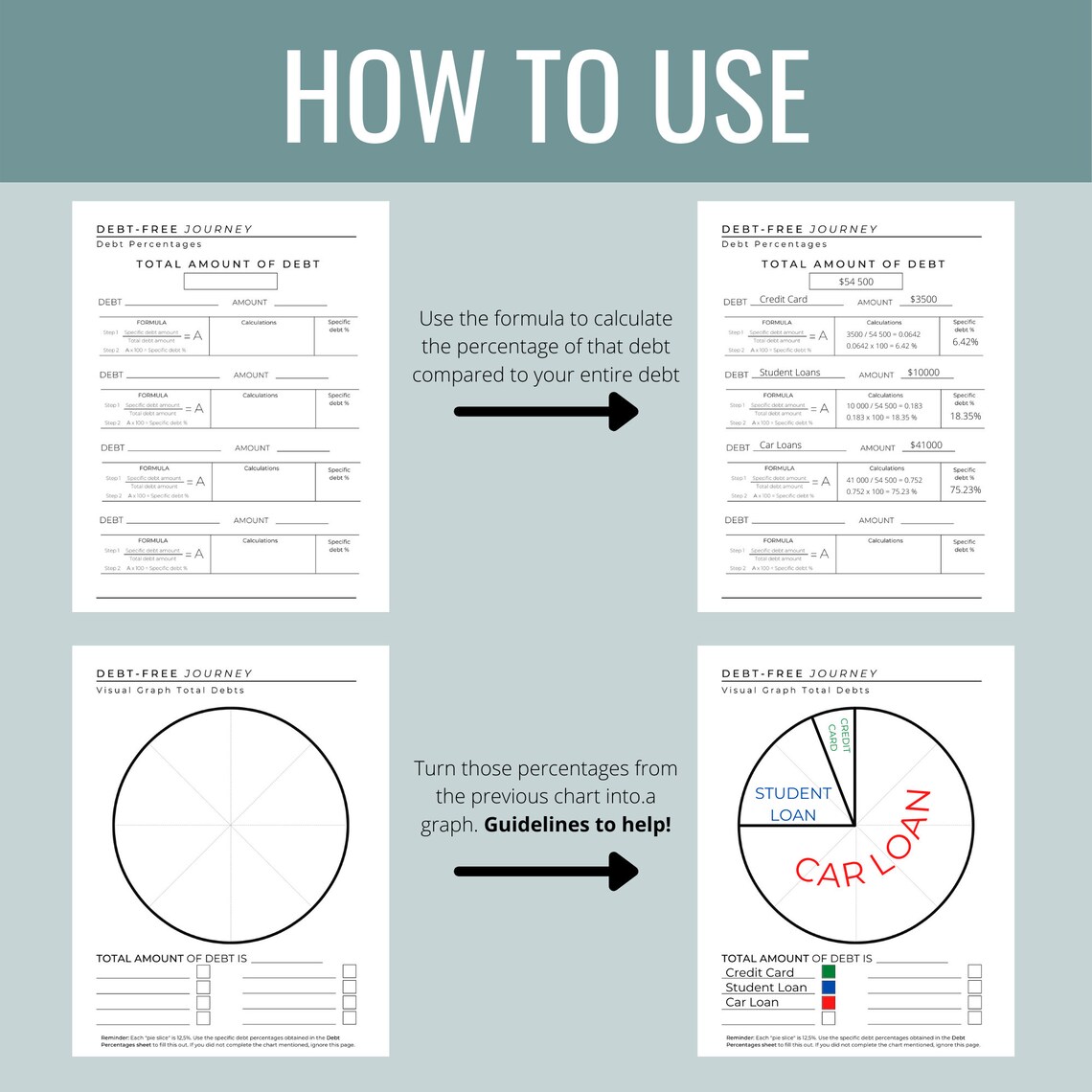 Visual Debt Tracker Printable Debt Payoff Chart Debt Payoff | Etsy
