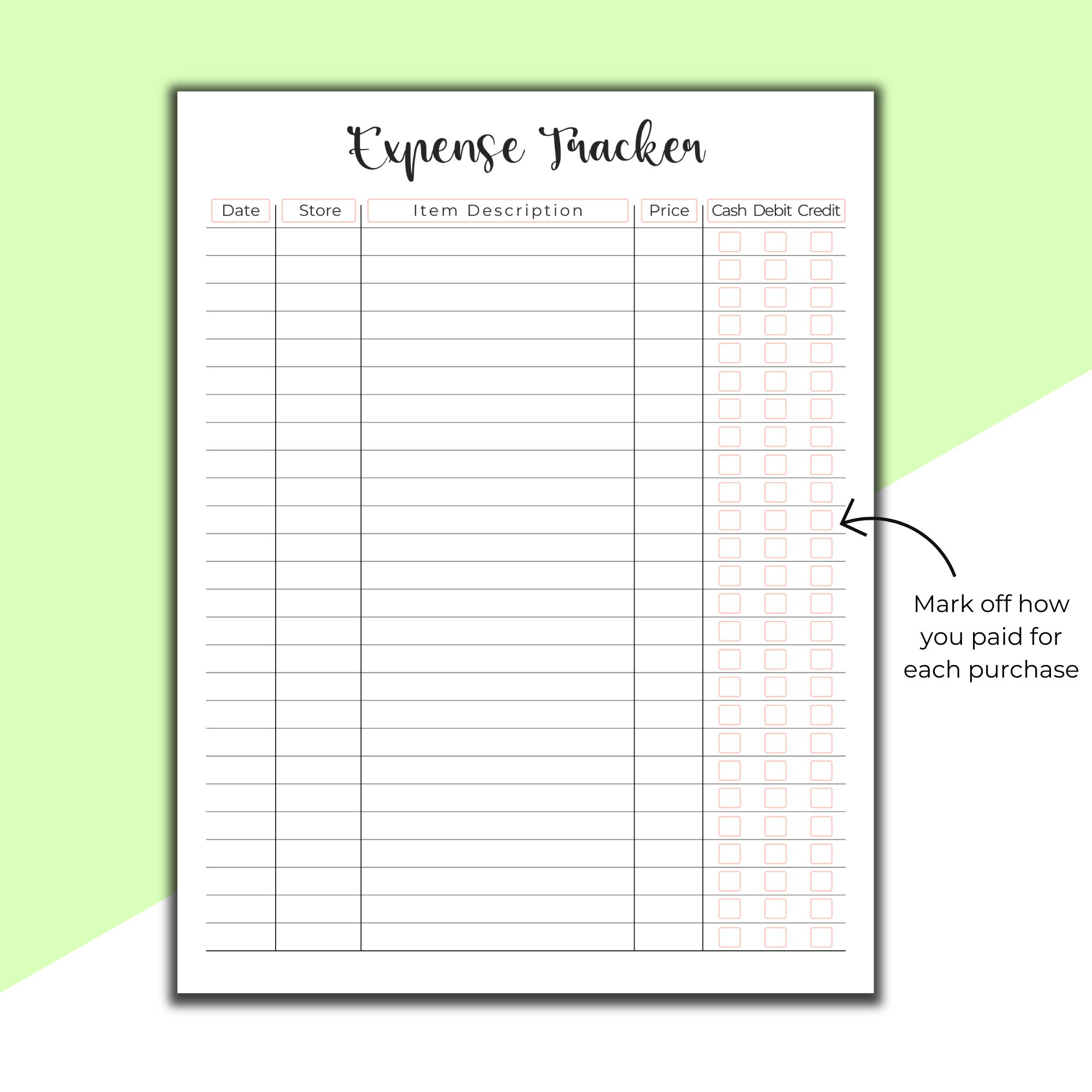 Expense Tracker Printable, Spending Tracker, Expense Tracking, Spending ...