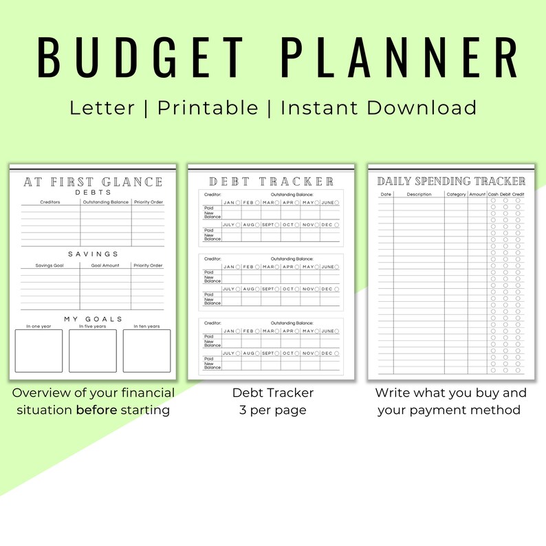 Budget Planner Printable, Finance Planner PDF Budget Binder Book, Bill ...
