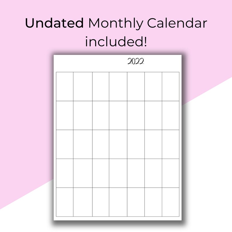 2022 Monthly Calendar Printable Modern Minimalist Dated - Etsy Canada