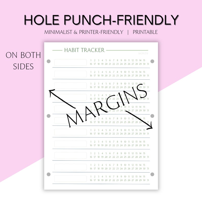 Monthly Habit Tracker Printable, Undated 30 Day Habit Challenge ...