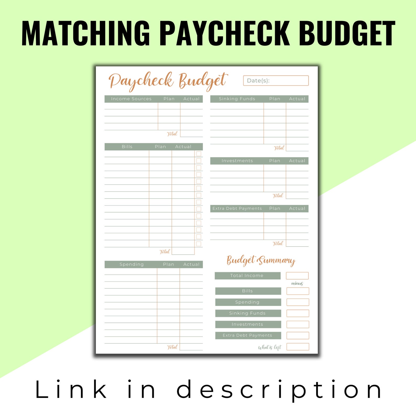 Monthly Budget Planner Printable, Minimal Monthly Finance Overview ...