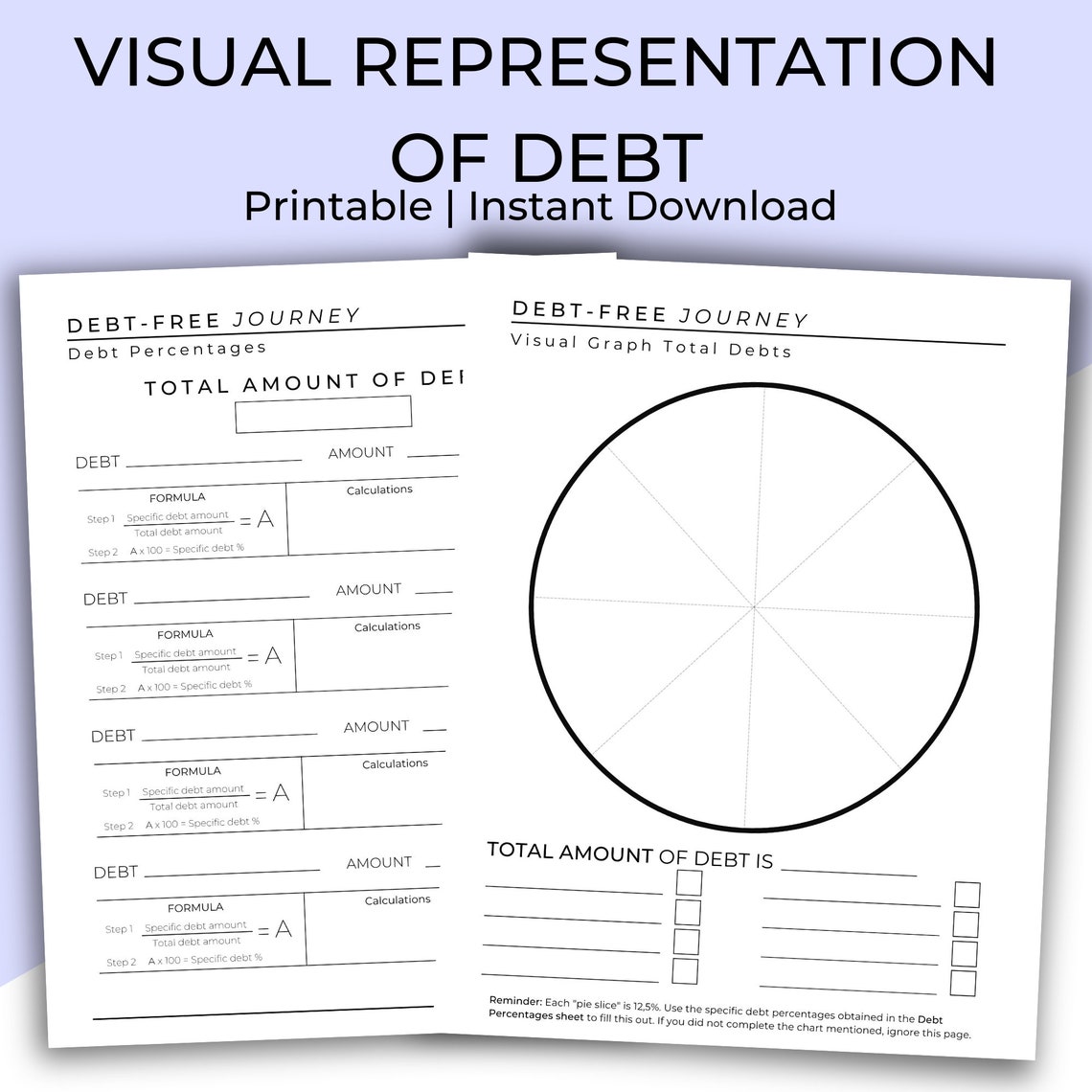 Visual Debt Tracker Printable, Debt Payoff Chart, Debt Payoff Tracker ...