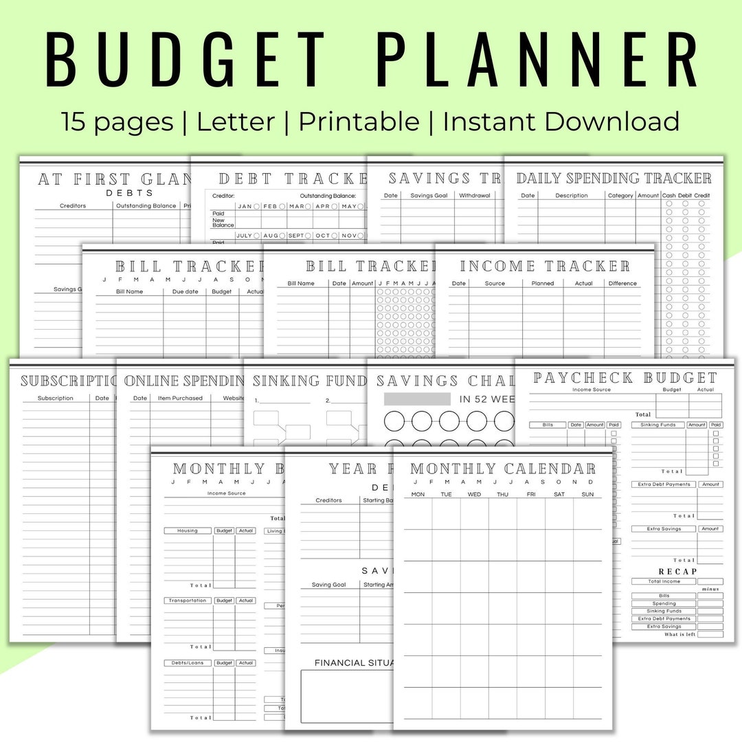 Budget Planner Printable, Finance Planner PDF Budget Binder Book, Bill ...