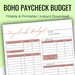 Editable & Printable Biweekly Paycheck Budget Planner, Boho Minimalist ...