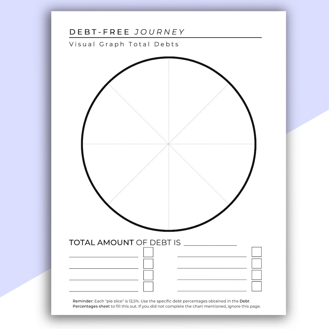 Visual Debt Tracker Printable Debt Payoff Chart Debt Payoff | Etsy