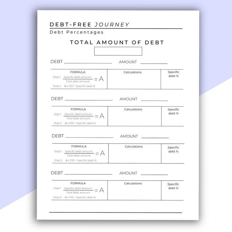 Visual Debt Tracker Printable Debt Payoff Chart Debt Payoff | Etsy