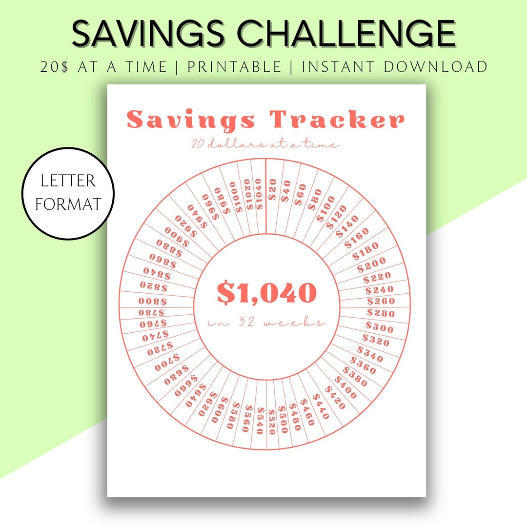 1K Money Savings Challenge Printable, 52 Weeks Savings Challenge Book ...