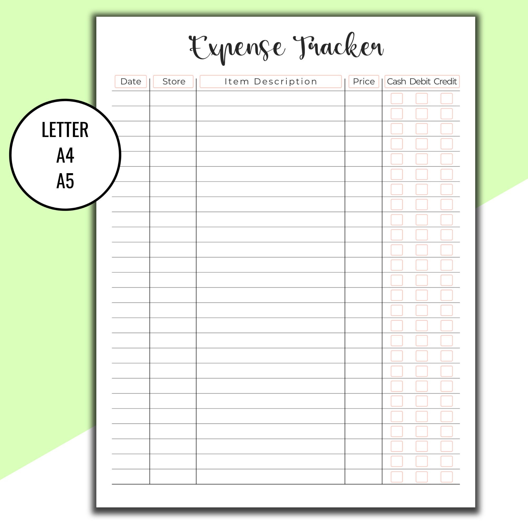 Expense Tracker Printable, Spending Tracker, Expense Tracking, Spending ...