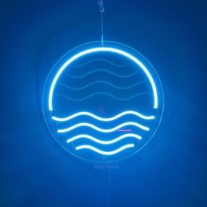 Sun Neon Sign - LED Neon Sign, Wall Decor, Wall Sign, Sunset Led Sign ...