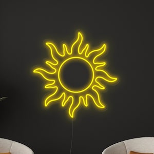 Sun Neon Sign - LED Neon Sign, Wall Decor, Wall Sign, Sunset Led Sign ...