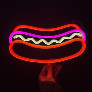 Hot Dog Led Neon Sign - Food Neon Sign, Neon Bar Sign, Wall Decor, Wall ...