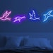 Birds Neon Sign Bird Neon Sign Flying Bird Sign Wall Sign - Etsy