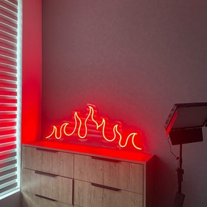 Fire Neon Sign - LED Neon Sign, Fire Neon Light, Hot Neon Sign ...