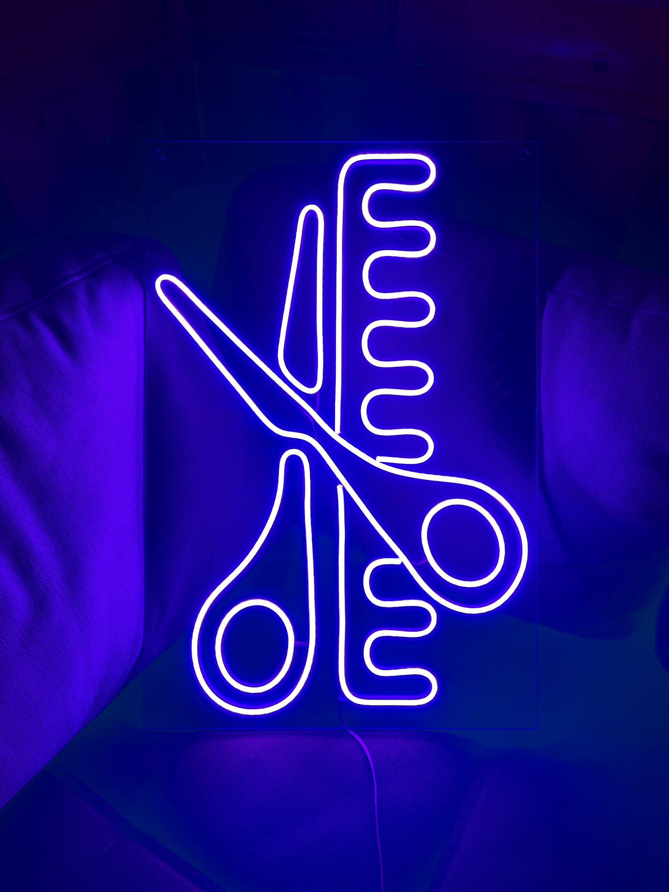 Scissors Neon, Scissors Neon Sign, Scissors Led Sign Custom, Barber ...