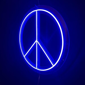 Peace Neon Sign - Peace Icon LED Neon Sign, Gift for Him, Gift for Him ...