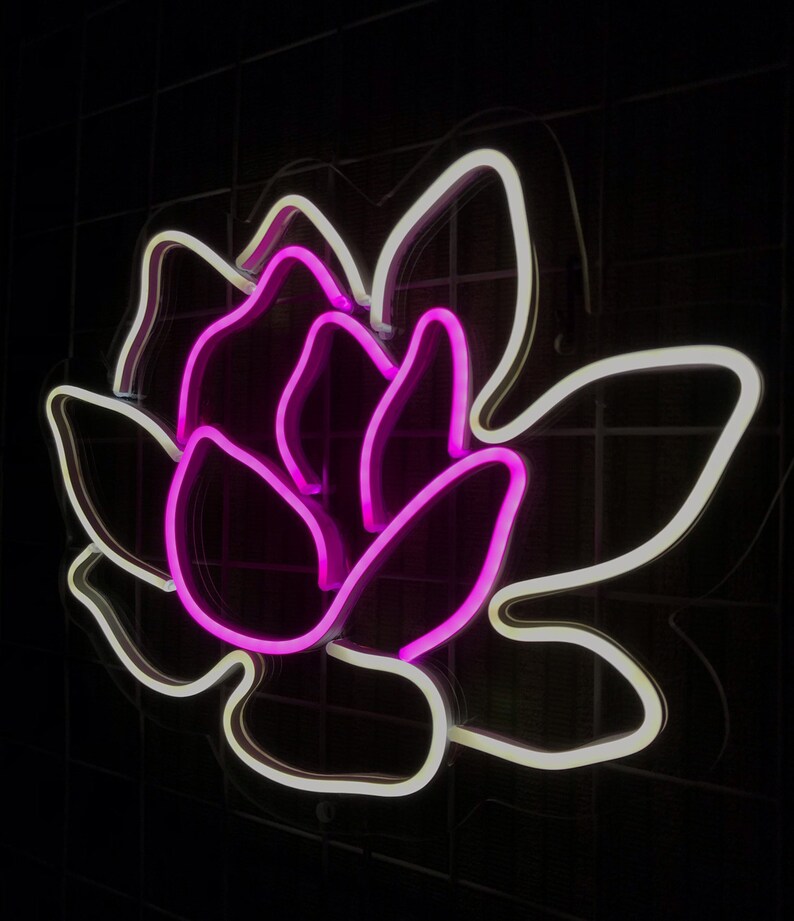 Lotus Neon Sign Neon Sign Light Lotus Flower Flower Neon - Etsy