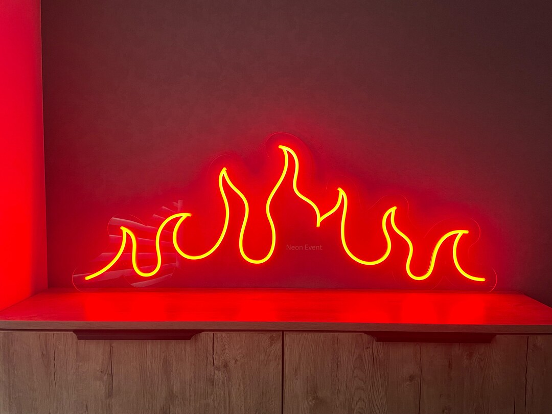Fire Neon Sign - LED Neon Sign, Fire Neon Light, Hot Neon Sign ...