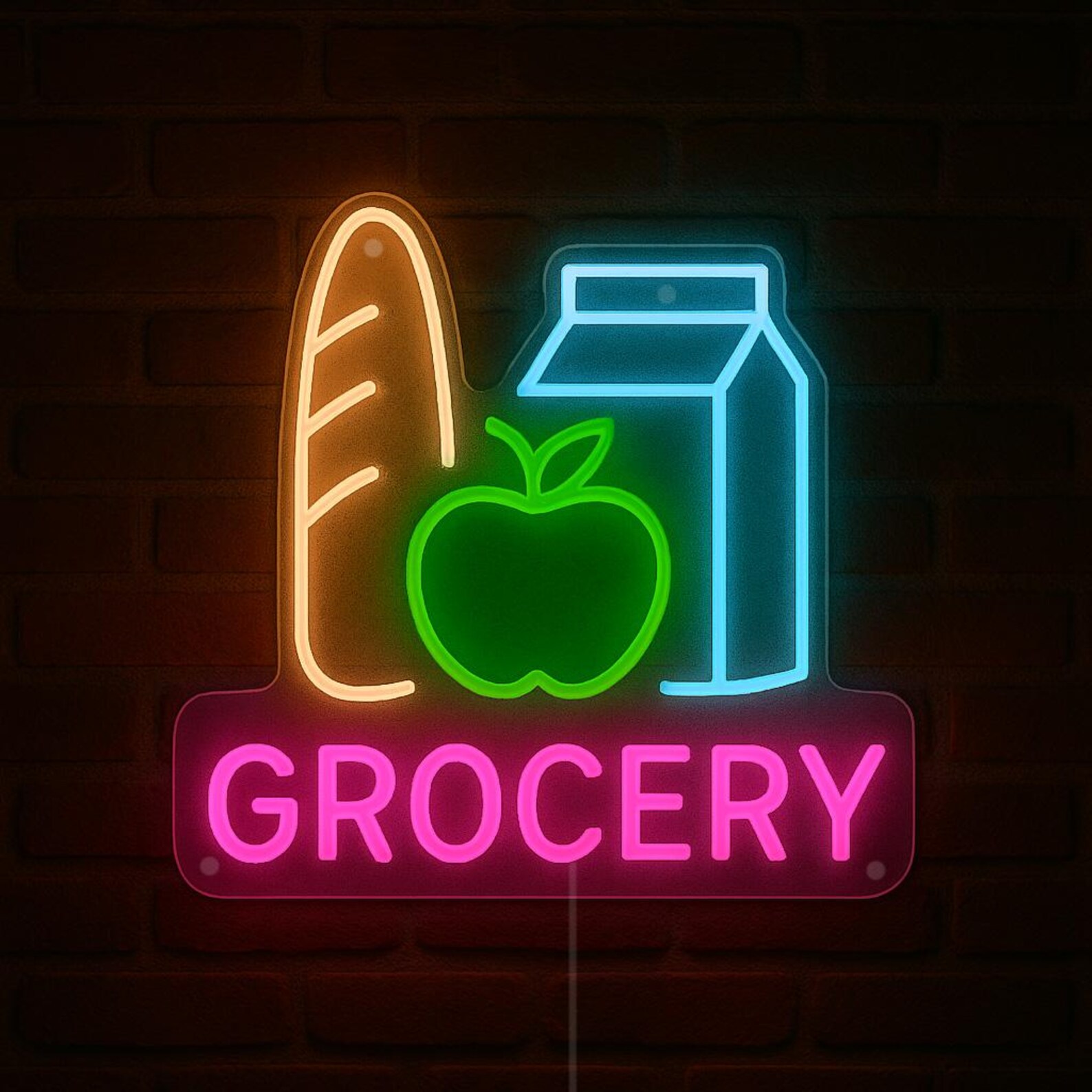 Grocery Neon Sign, Vegetables Neon Sign, Grocery Shop Sign, Grocery ...