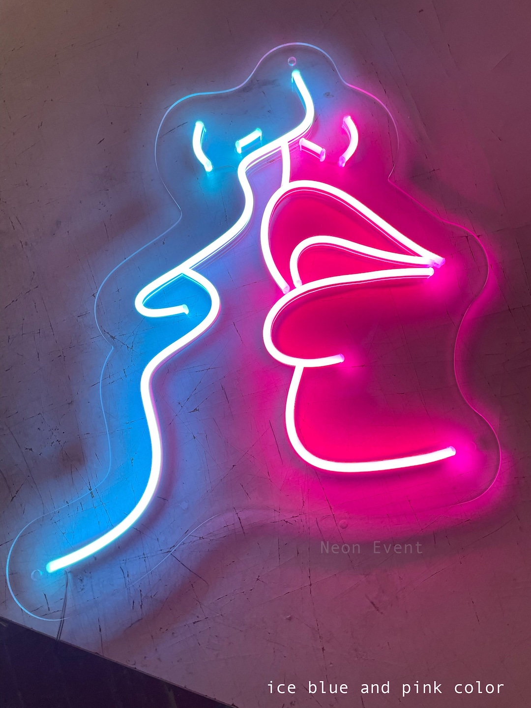 Kiss Led Neon Sign - Romantic Kiss LED Neon Sign, Gift for Her, Gift ...