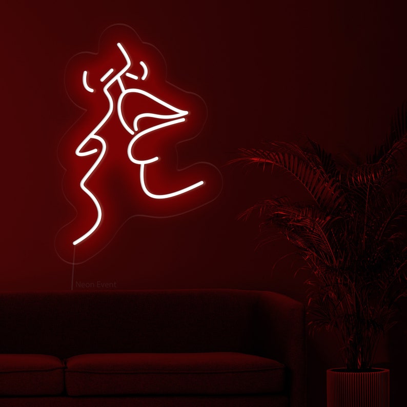Kiss Led Neon Sign Romantic Kiss LED Neon Sign Gift for - Etsy