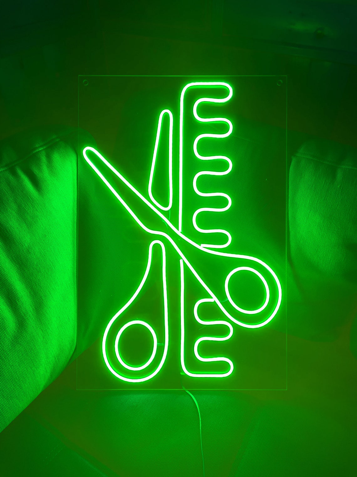 Scissors Neon, Scissors Neon Sign, Scissors Led Sign Custom, Barber ...