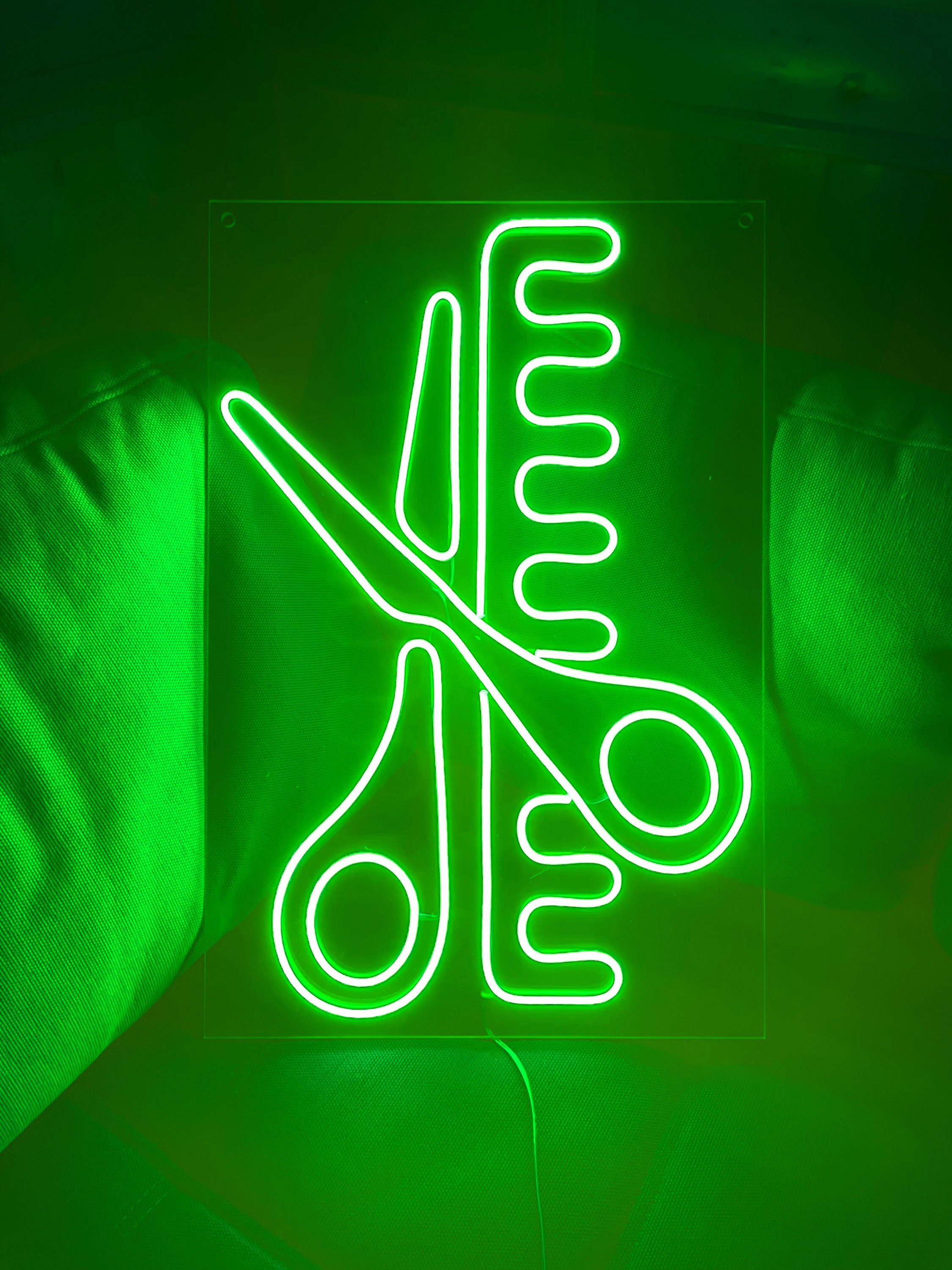 Scissors Neon, Scissors Neon Sign, Scissors Led Sign Custom, Barber ...