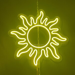Sun Neon Sign - LED Neon Sign, Wall Decor, Wall Sign, Sunset Led Sign ...