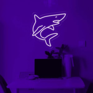 Shark Neon Sign - LED Neon Sign, Wall Decor, Wall Sign, Sea Led Neon ...