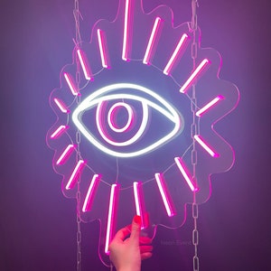 Eye Neon Sign - LED Neon Sign, Wall Decor, Wall Sign, Eyes Led Sign ...