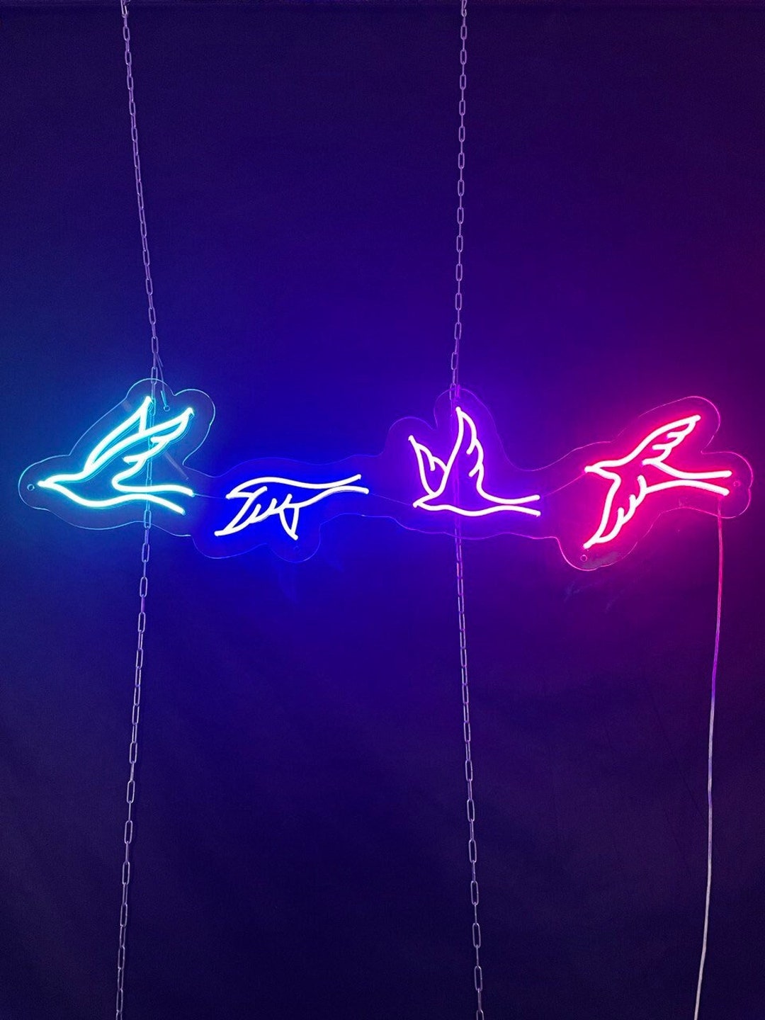 Birds Neon Sign Bird Neon Sign Flying Bird Sign Wall Sign - Etsy