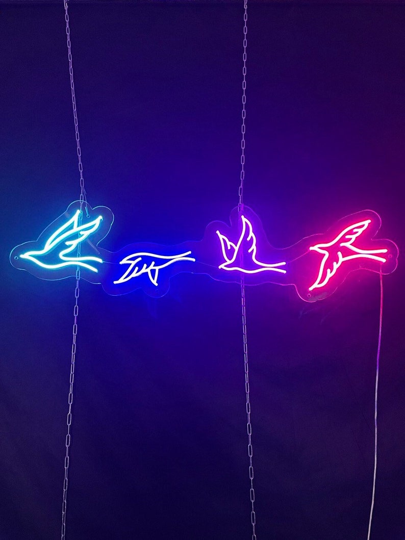 Birds Neon Sign Bird Neon Sign Flying Bird Sign Wall Sign - Etsy