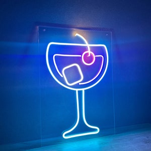 Coctail Neon Sign, Neon Decoration for Cafes, Home Neon Sign, Wall ...