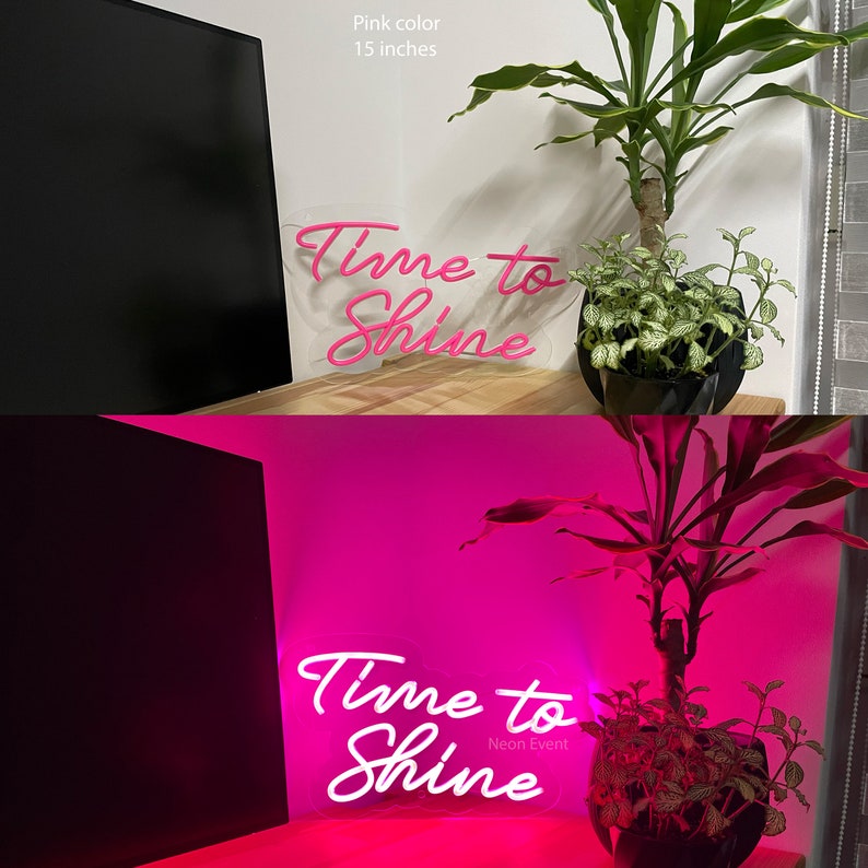 Time to Shine Neon Sign, Neon Sign Bedroom, Led Neon Sign Bedroom, Home ...
