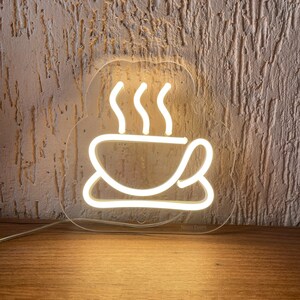 Coffee Cup LED Neon Sign - Drink Neon Sign, Tea Neon, Wall Decor, Wall ...